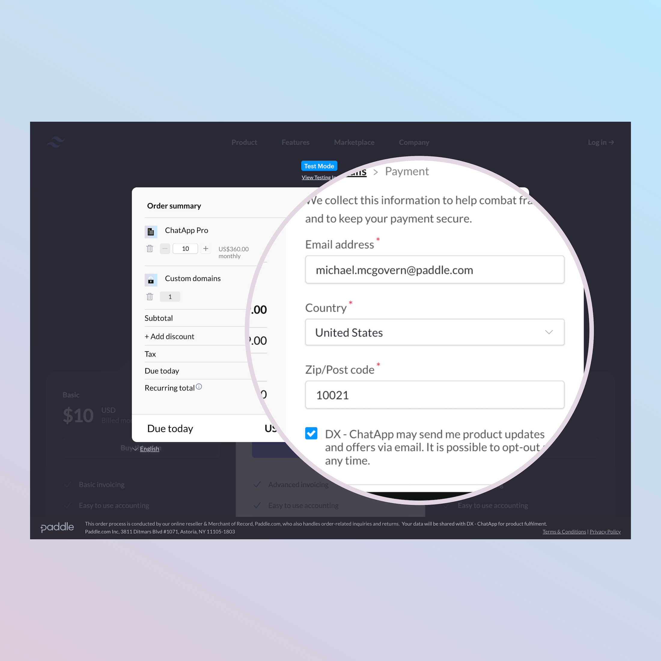Overlay checkout - Paddle Developer